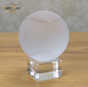Clear Crystal BaseBall Trophy with Engraving – crystal house sharjah